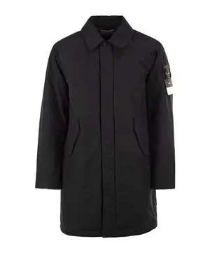 Stone Island Micro Reps Quilted Long Jacket - Black