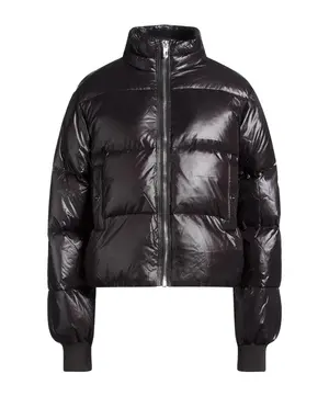 GANNI Solid Color Puffer Jackets - Black