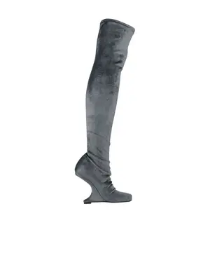 Rick Owens Chenille Over-the-knee Boots - Grey