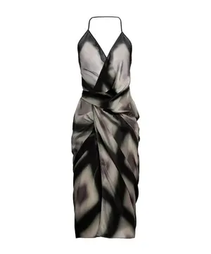 Rick Owens Multicolor Satin Sleeveless Wrap Dress - Green