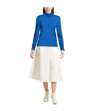 Max Mara Solidcolor Wool Turtleneck Sweater - Blue