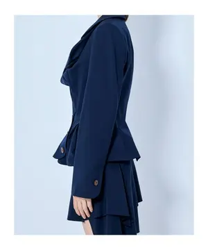 VIVIENNE WESTWOOD Asymmetric Long-sleeve Blazer - Navy Blue
