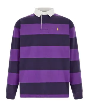 Polo Ralph Lauren Big Fit Striped Jersey Rugby Shirt - Purple