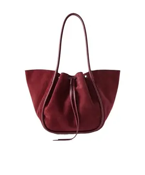 Proenza Schouler Large Leather-trimmed Ruched Suede Tote - No