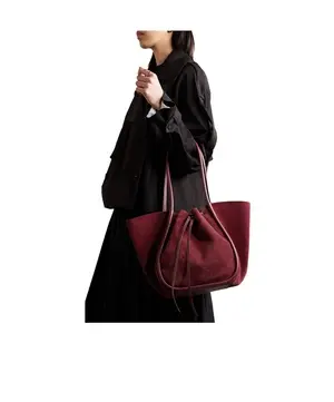 Proenza Schouler Large Leather-trimmed Ruched Suede Tote