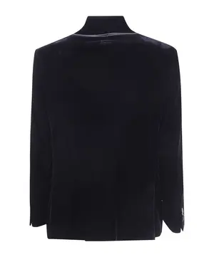Giorgio Armani Velvet Stand-collar Blazer