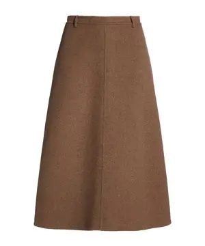 Max Mara Minimalist Solidcolor Fullcircle Skirt - Brown