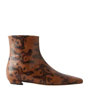 Proenza Schouler Trap Snake-effect Leather Ankle Boots - No