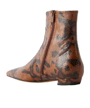 Proenza Schouler Trap Snake-effect Leather Ankle Boots