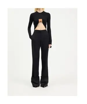 JEAN PAUL GAULTIER Leather-tag Long-sleeve Top