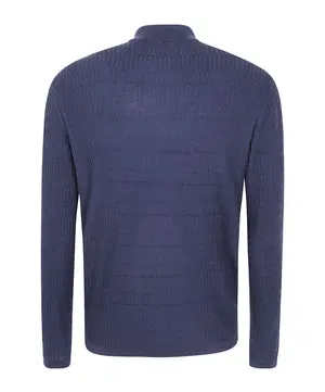 Emporio Armani Fancy-knit Zip-up Sweater