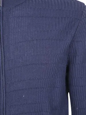 Emporio Armani Fancy-knit Zip-up Sweater