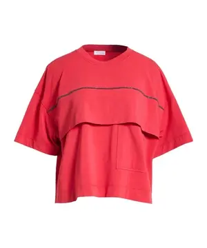 Brunello Cucinelli Solid Color T-shirts - Red