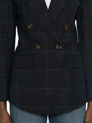 Marella Checked Double Breasted Blazer