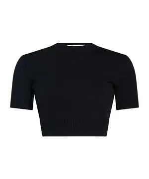 Sportmax Solidcolor Knit Shortsleeve Top - Black