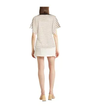 Brunello Cucinelli Striped Knit Shortsleeve Tshirt