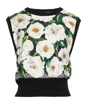 Dolce & Gabbana Sleeveless Printed Top - Black