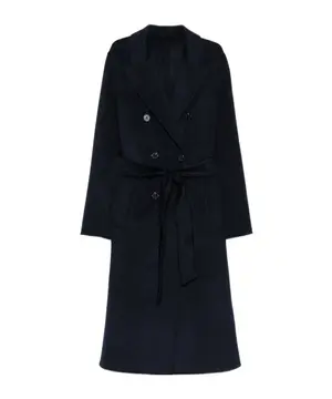 Marella Double-breasted Belted Coat - Navy Blue