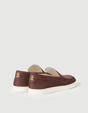 Brunello Cucinelli Chevron-effect Suede Loafer Sneakers