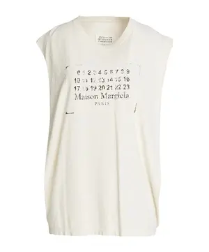 MAISON MARGIELA Printed Sleeveless Tshirt - White