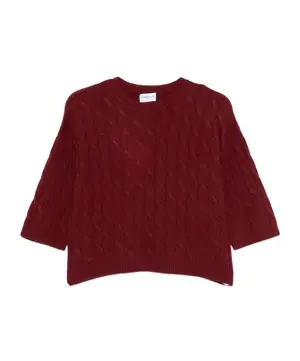 Marella Crew-neck Cable-knit Sweater - Red
