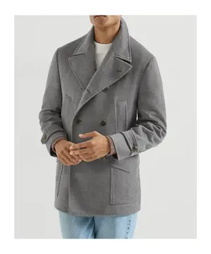 Brunello Cucinelli Virgin Wool Cloth Four-pocket Pea Coat