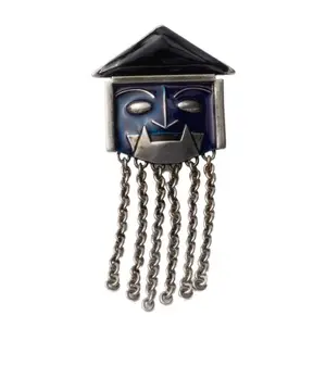Prada Metal And Enamel Earring - Black/lapis Lazuli