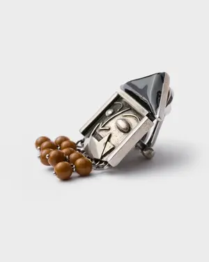 Prada Metal And Enamel Earring