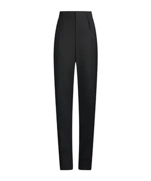 Saint Laurent Minimalist Straightleg Wool Trousers - Black