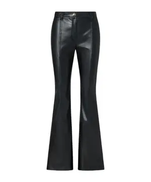 Liu Jo Faux Leather Wide-leg Casual Trousers - Black