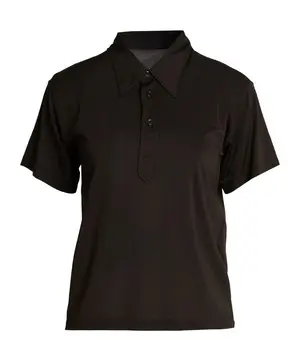 MAISON MARGIELA Solid Color Polo Shirts - Black