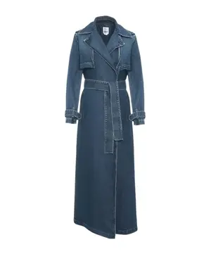 Liu Jo Belted Denim Trench Coat - Blue