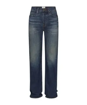 FRAME Faded Straight-leg Jeans - Indigo