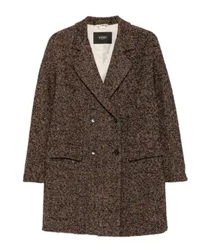 Seventy Double-breasted Long-sleeved Coat - Black