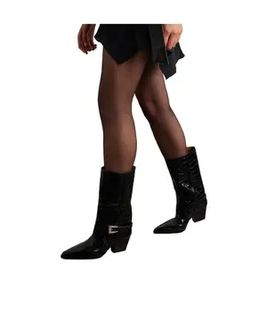 Paris Texas Glossed-leather Knee Boots