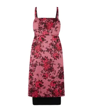 EMILIA WICKSTEAD Floral-print Faille Midi Dress - Red