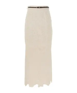 Zimmermann Ottie Floral-embroidered Midi Skirt - Cream