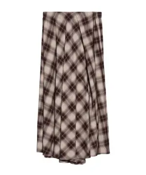 IBLUES Plaid Skirt - Brown