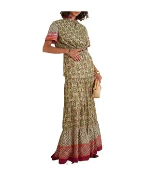 Saloni Isabel Printed Cotton Maxi Skirt
