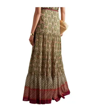 Saloni Isabel Printed Cotton Maxi Skirt