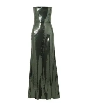 Alex Perry Strapless Sequined Mesh Gown - No