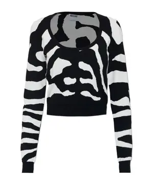 Moschino Long-sleeve Knit Top - Black
