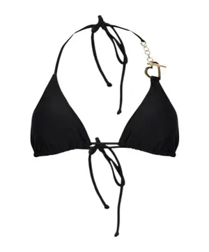 Moschino Lace-up Bikini Top - Black
