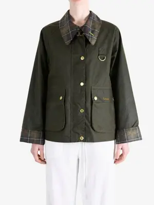 Barbour Icons Tartan Collar Spey Waxed Jacket