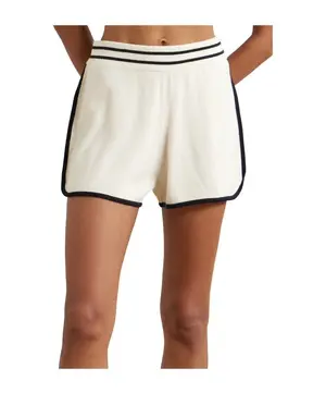 ALLUDE Striped Cashmere Shorts