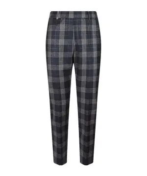 Peserico Check Pattern Trousers - Black
