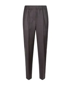 Peserico Elasticated Waistband Pleated Trousers - Black