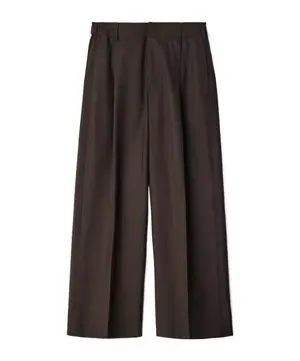 LEMAIRE Single-pleat Tailored Pants In Tropical Wool Blend - Moss