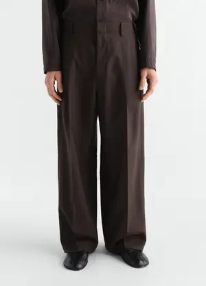LEMAIRE Single-pleat Tailored Pants In Tropical Wool Blend
