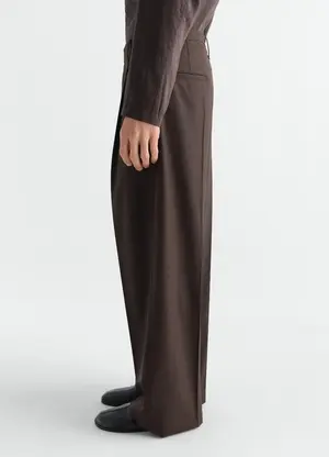 LEMAIRE Single-pleat Tailored Pants In Tropical Wool Blend